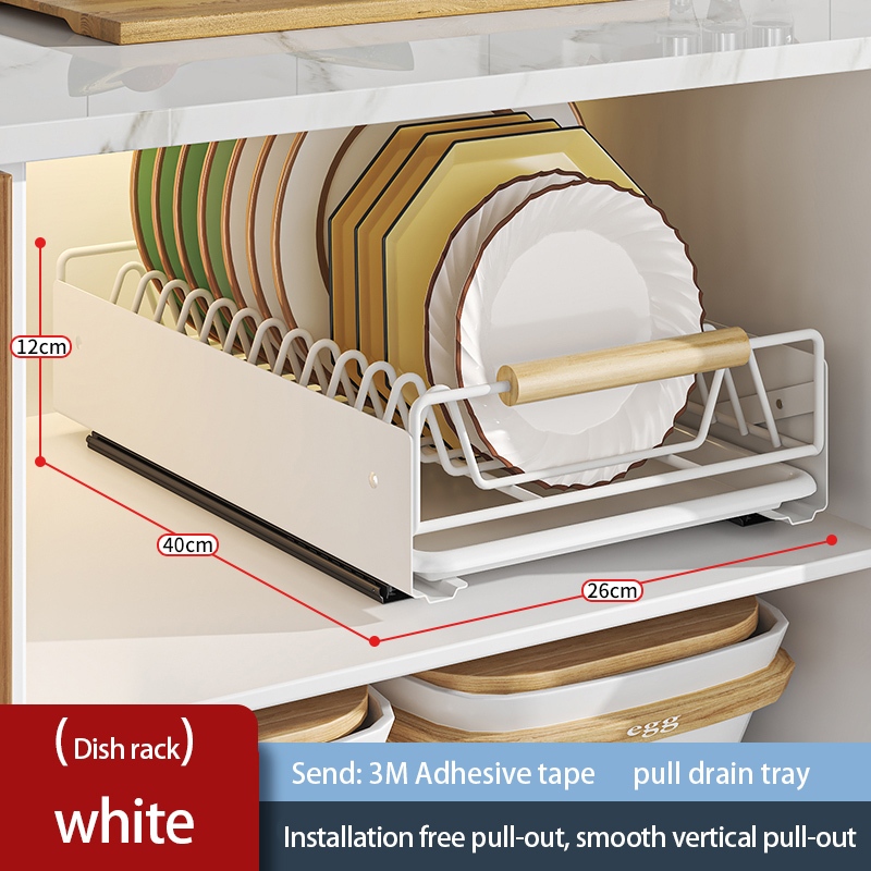 Kitchen Dish Rack For Kitchen Cabinet Plate Organizer Pullout Basket ...