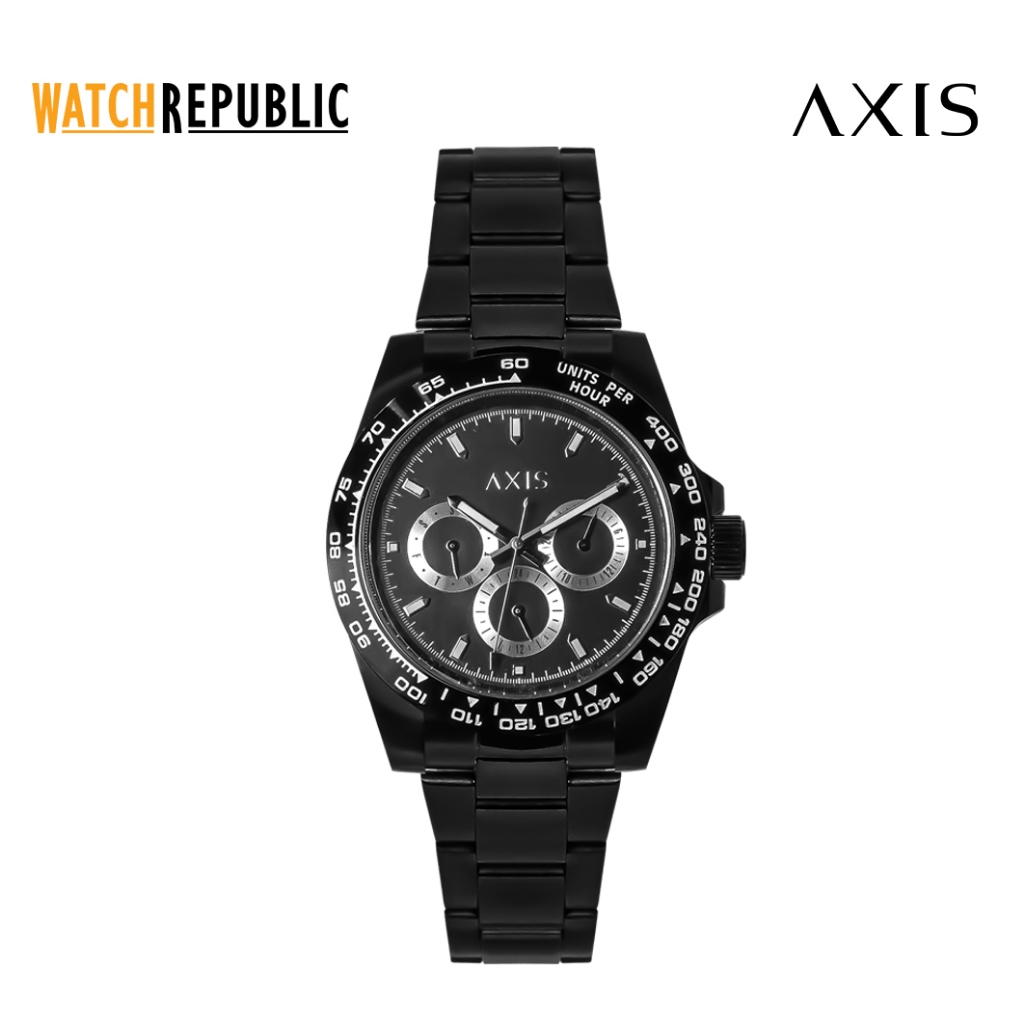 Axis Raphael Black Stainless Analog Quartz Watch For Men AH1353-0202 ...