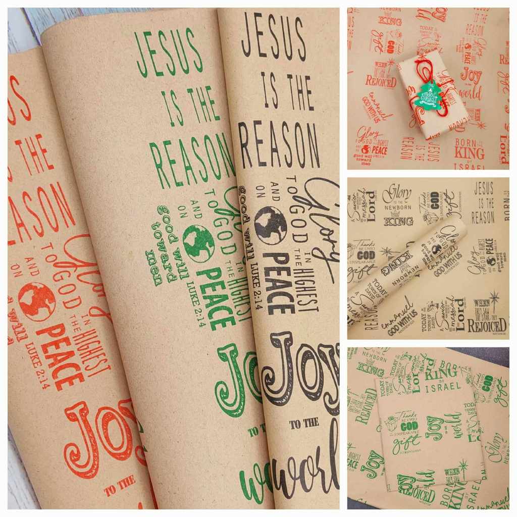 Christmas Kraft Paper Gift Wrappers Local l Wrapping Papers | Shopee ...
