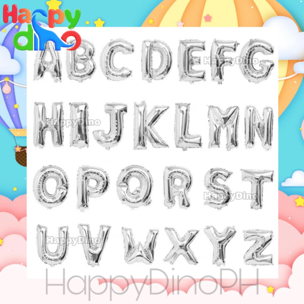 16 Inch Silver Letter Foil Balloon DIY Birthday Balloons Party Supplies ...