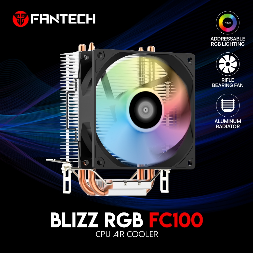 Fantech FC100 Blizz ARGB Tower CPU Air Cooler CR1200 High-Performance ...