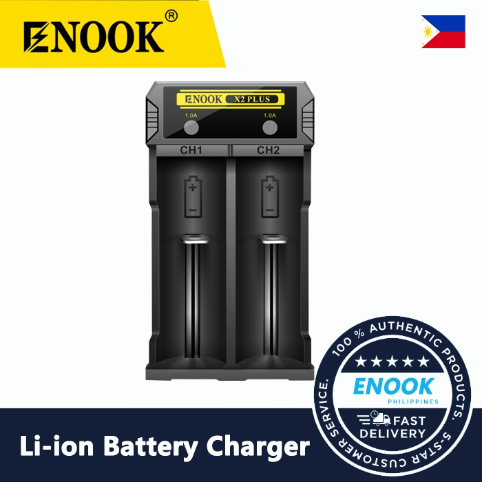 ENOOK X2 PLUS Smart Battery Charger 2-Slots 1A Micro USB 100% Original ...
