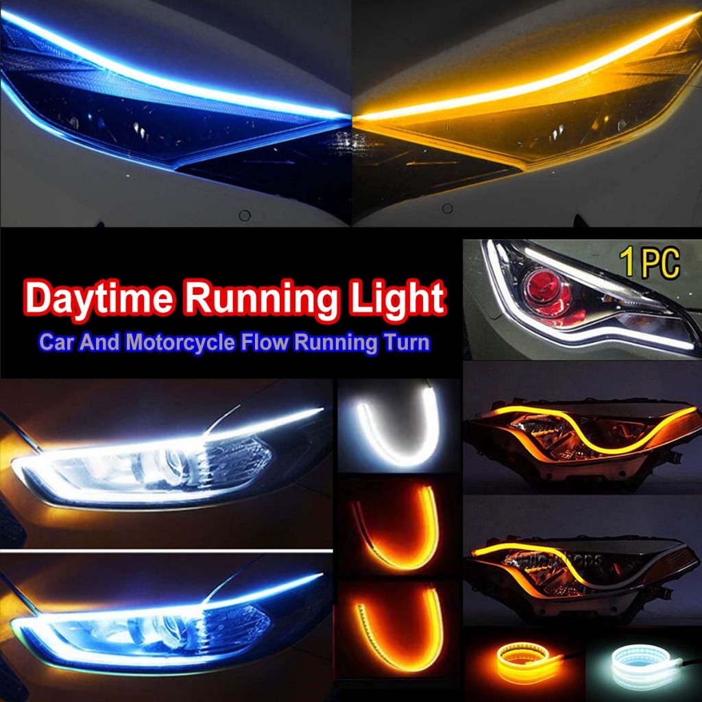 Ceyes Car LED Drl Daytime Running Light Flow Turn Signal Guide Two ...