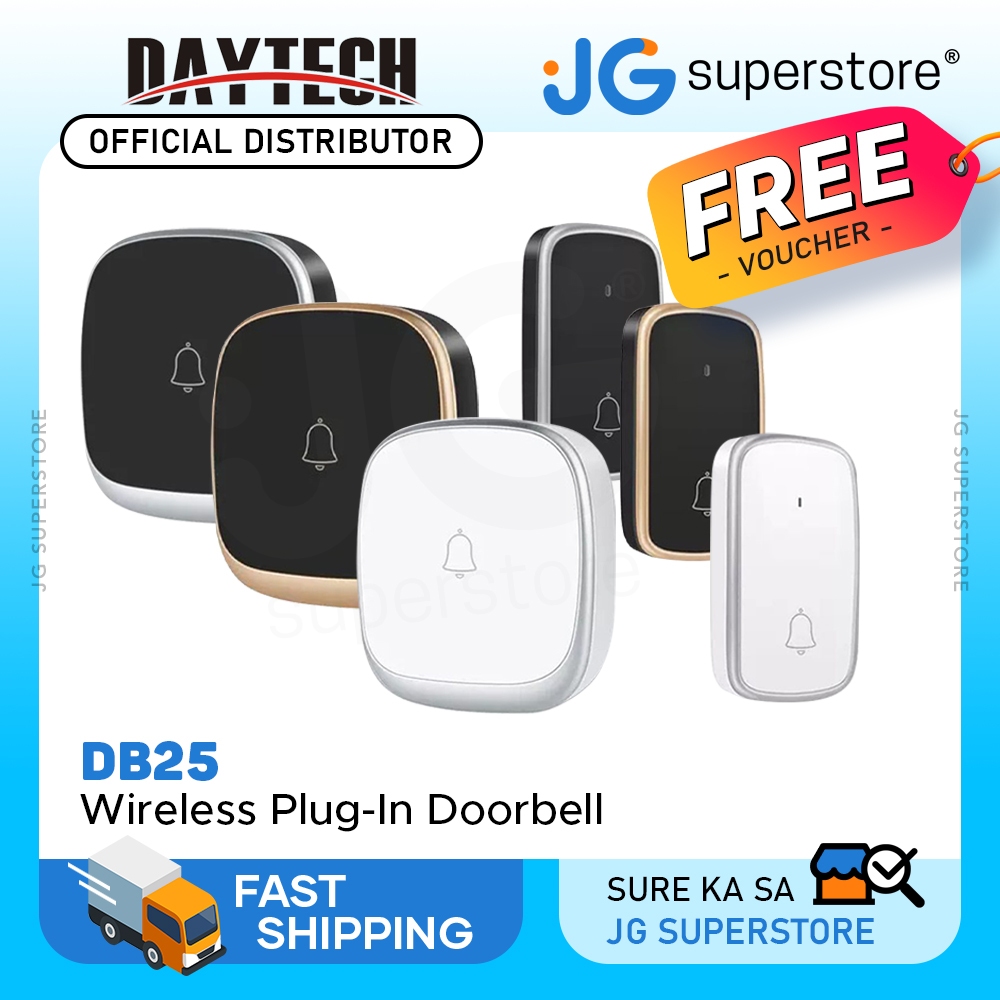 [CLEARANCE] DAYTECH DB25 Self-Powered Smart Wireless Doorbell Plug and ...