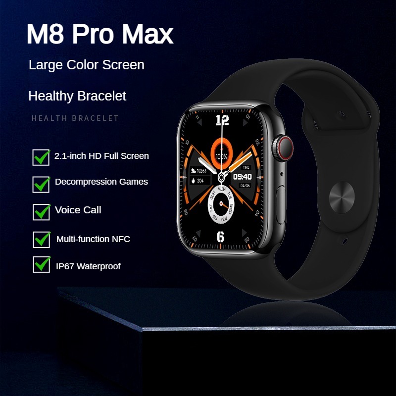 M8 PRO MAX Smart Watch Heart Rate Monitor Whatsapp Message Reminder ...