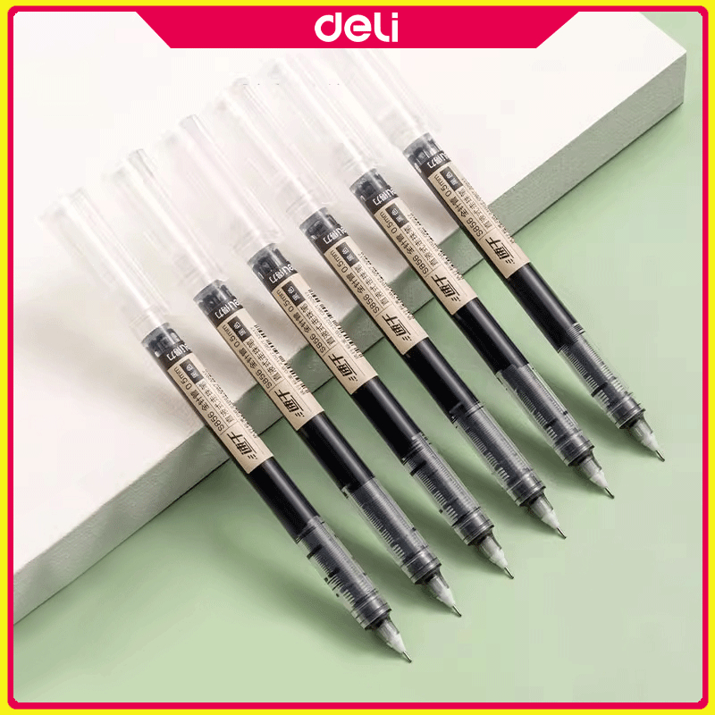 Deli Gel Pen Black 0.5mm Roller Writing Sign Pen School Office Supplies ...