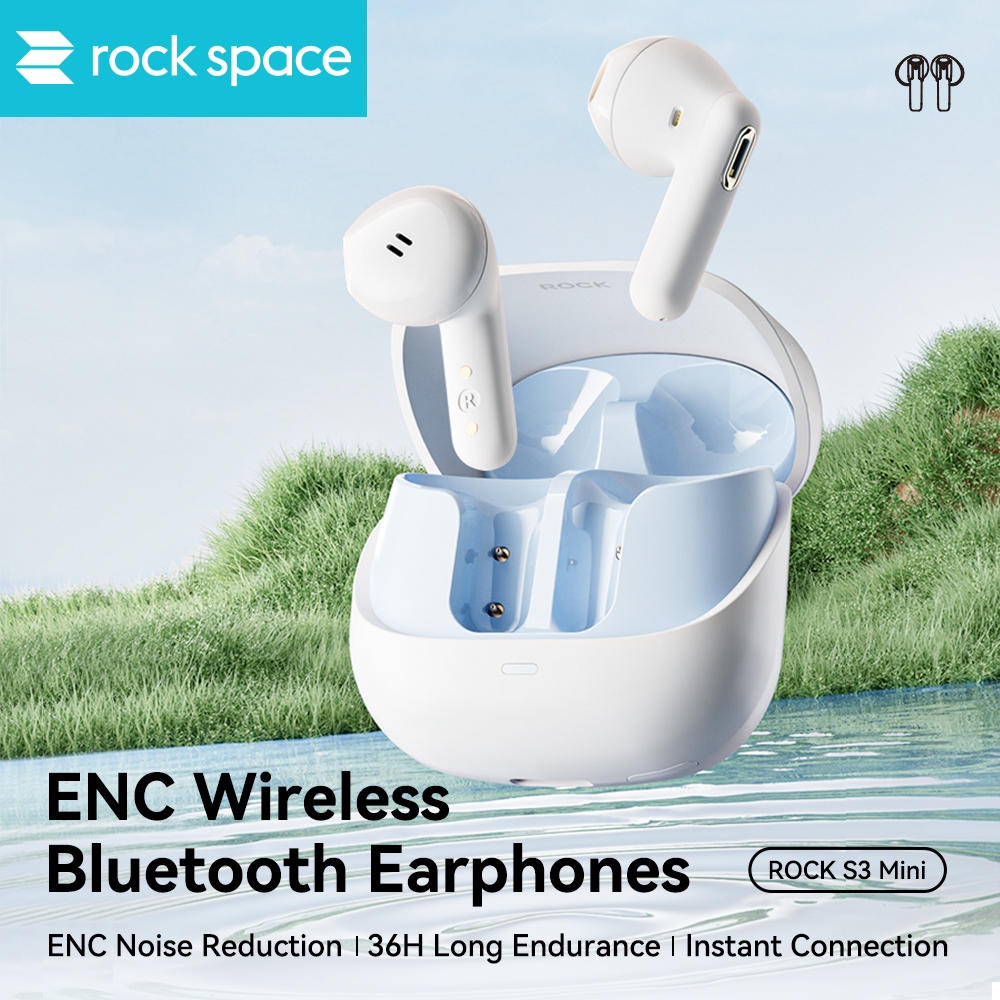 Rock Space S3 Mini Noise Cancelling TWS Earbuds ENC Wireless Bluetooth ...