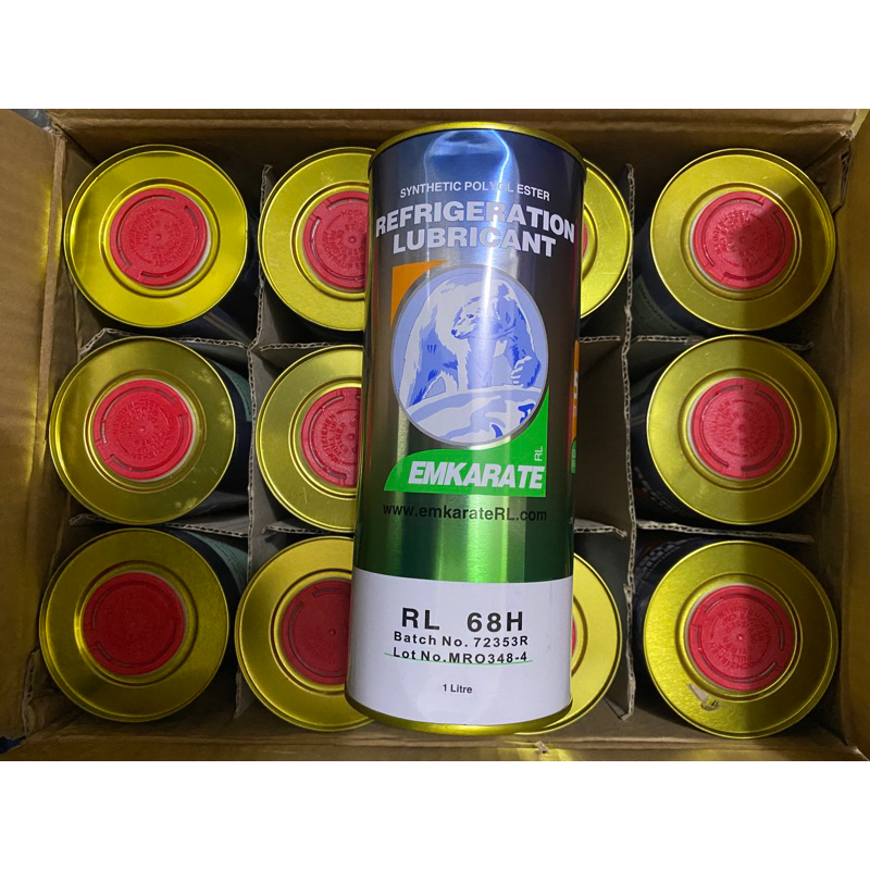 12cans | 1box | Emkarate Refrigeration Lubricant 1L | RL68H | RL100H ...