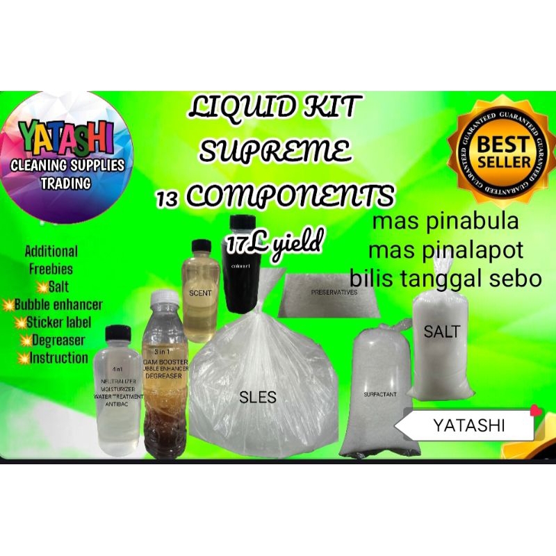 DIY KIT DISHWASHING LIQUID SUPREME free sticker label 17pcs | Shopee ...