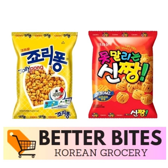 CROWN KOREAN SNACKS *JOLLY PONG 74G & SIN JJANG 120G* | Shopee Philippines