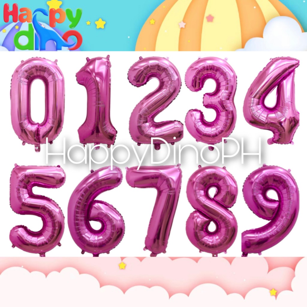 New 16 inch Fuchsia Number Foil Balloon DIY Birthday Balloons Party ...