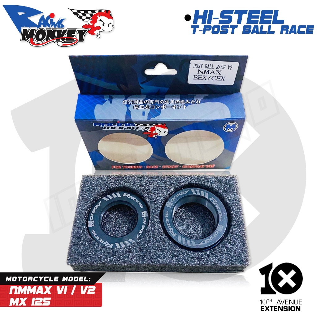 10thX Racing Monkey High Steel T Post Ball Race for Mio Mx 125 Nmax V1 ...