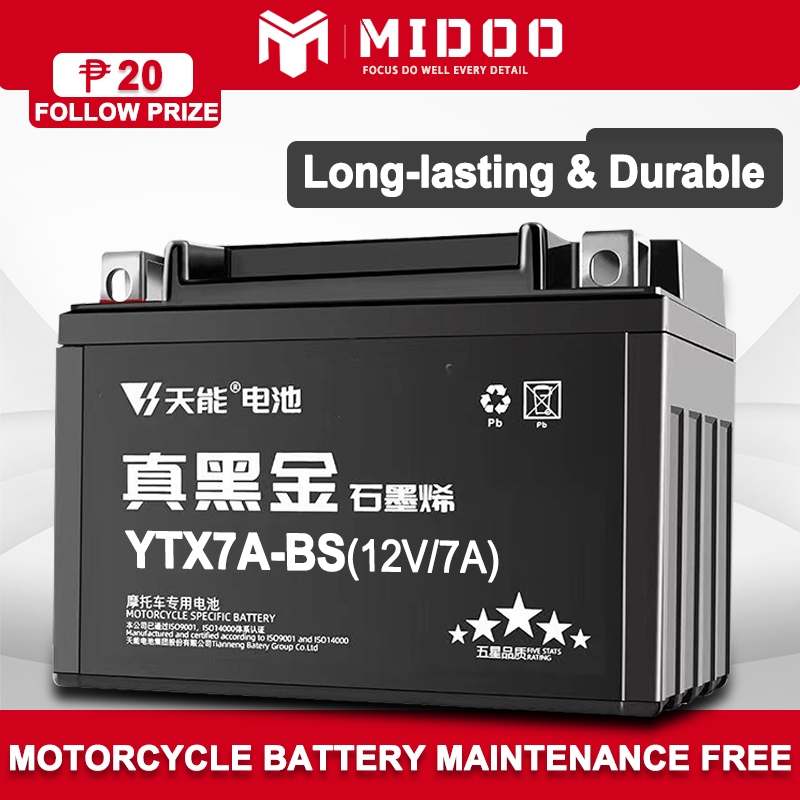 MIDOO Motorcycle Battery Maintenance Free (Size 2.5L/3L/4L/5L/6.5L/7L ...