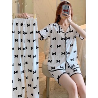 3 in 1 Pajama Set Korean Sleepwear Set Comfy Breathable Lounge Wear ...