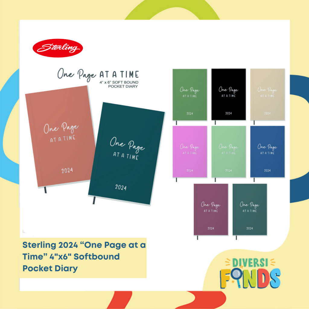 2024 One Page At A Time 4'' x 6'' SoftBound Pocket Diary F250103109 ...
