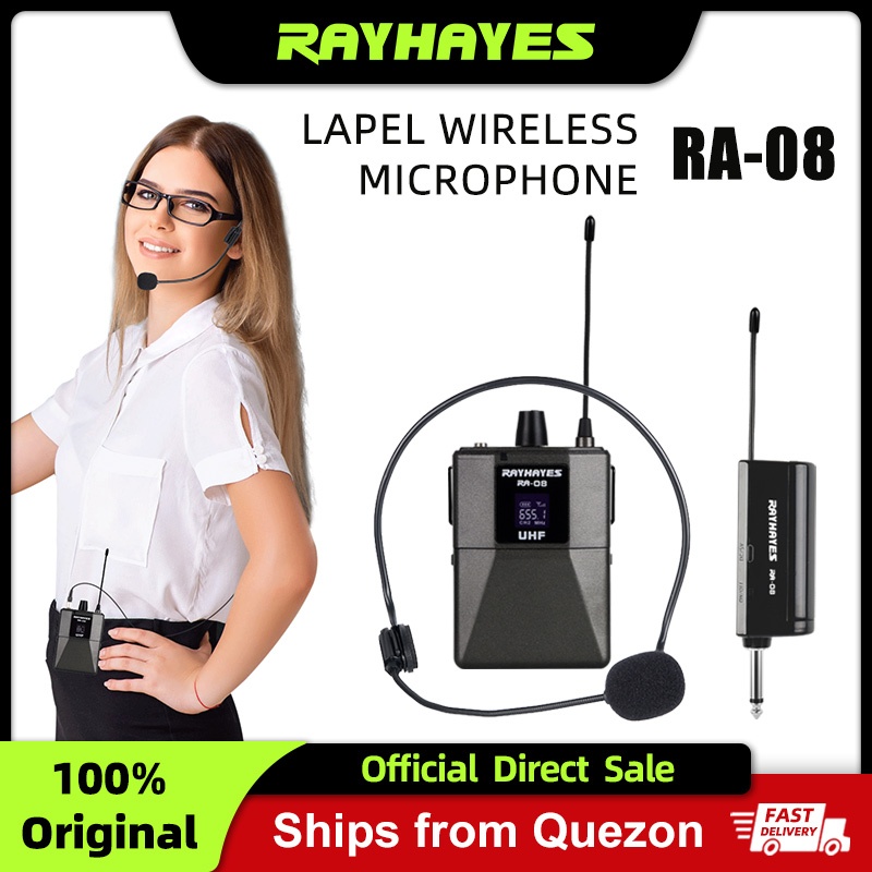 RAYHAYES Original Lapel Microphone Wireless Lavalier Mic With Bodypack ...
