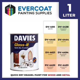 Davies Gloss-it QDE Paint for Wood / Furnitures 1L (Whites and Neutrals ...