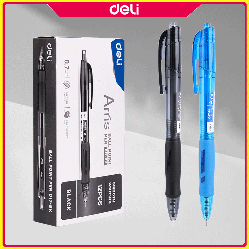 Deli Press Ballpoint Pen 0.7mm Writing Ballpen Sign Pen Student ...