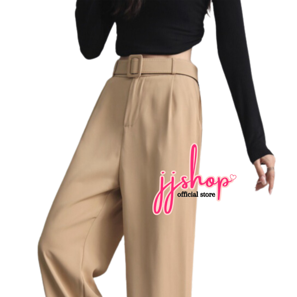 Trouser Slacks Pants With Belt 26–30 High Waist Straight Cut Garter ...
