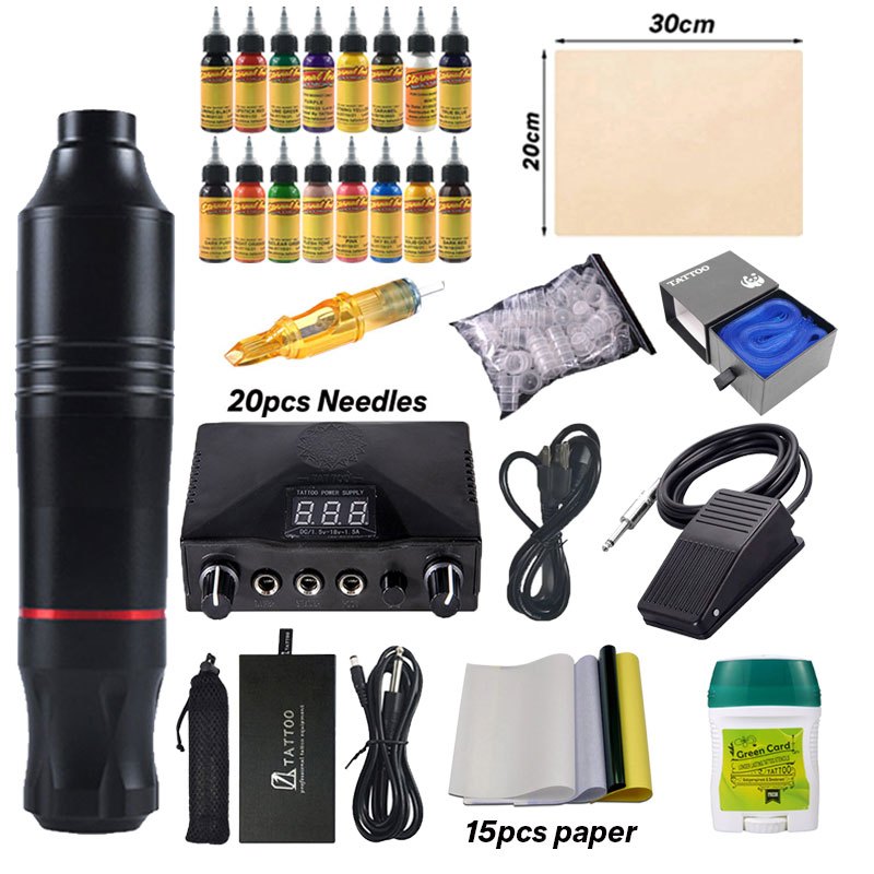 [FREE GIFT]Tattoo Machine Set Pen Type DC Professional Tattoo Machine ...