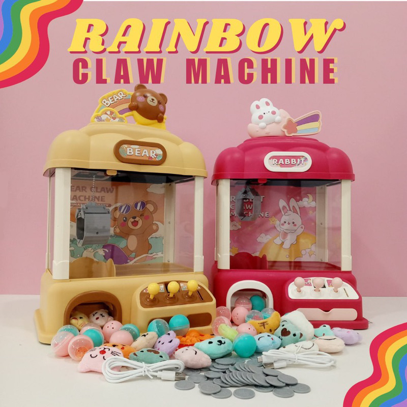 Rainbow Large Claw Machine with Dolls included Battery operated toys by ...