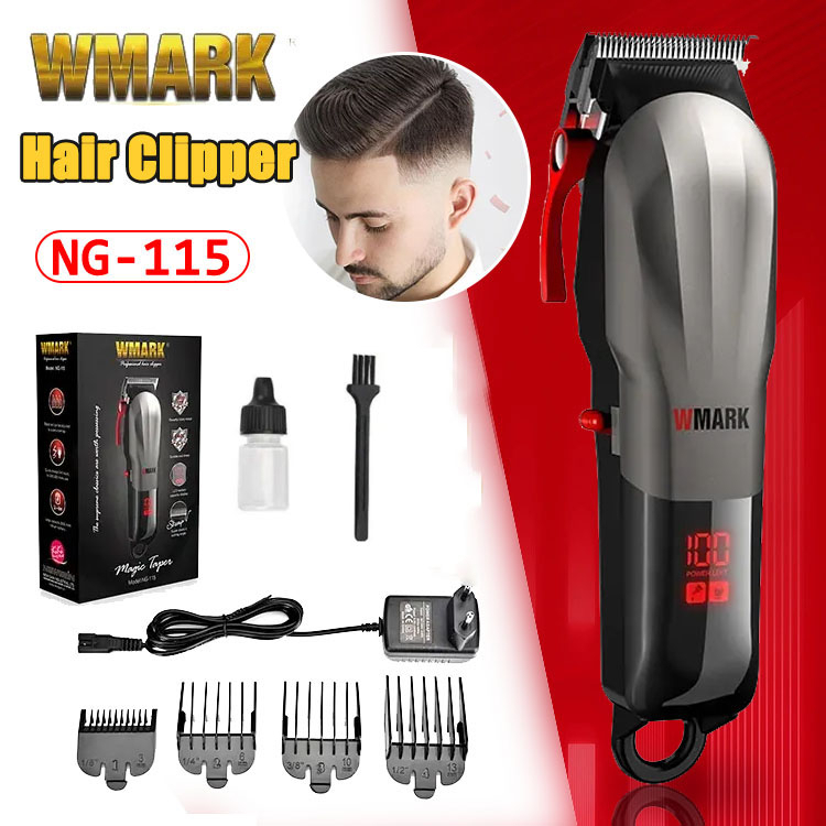 WMARK Rechargeable Electric Hair Clipper NG-115 LCD Display Shaver Machine Professional Hair ...