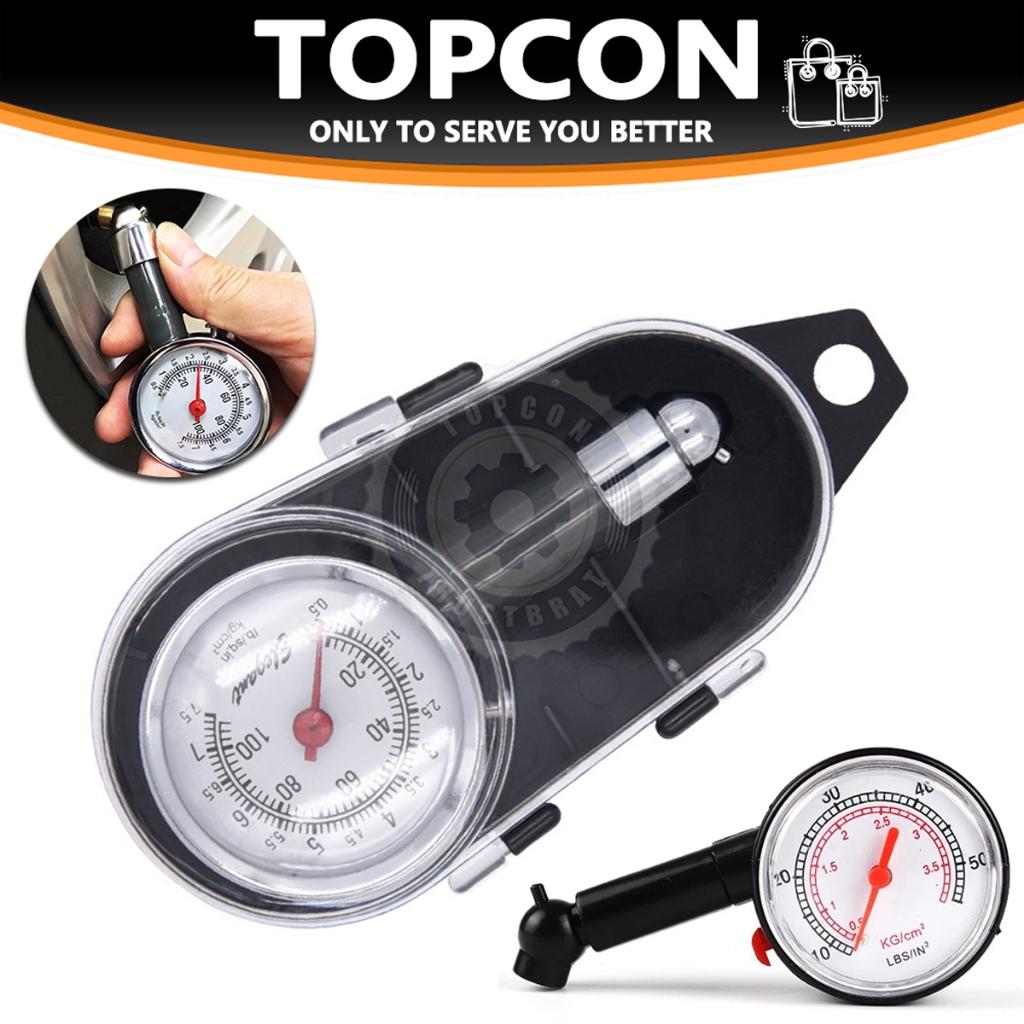 Metal Box Type Plastic Card Type Tire Pressure Gauge Round Air Pressure ...