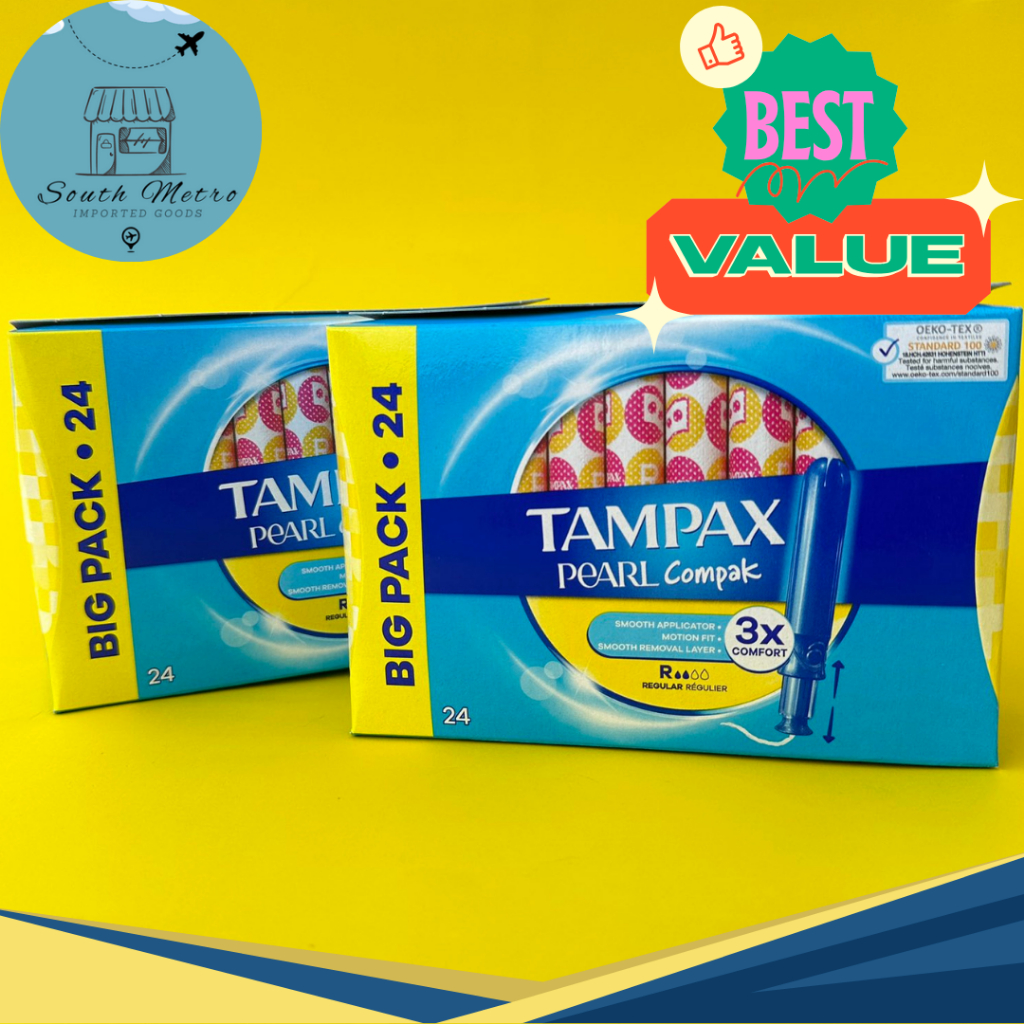 Tampax Pearl Compak Super/Regular 24PCS | Shopee Philippines