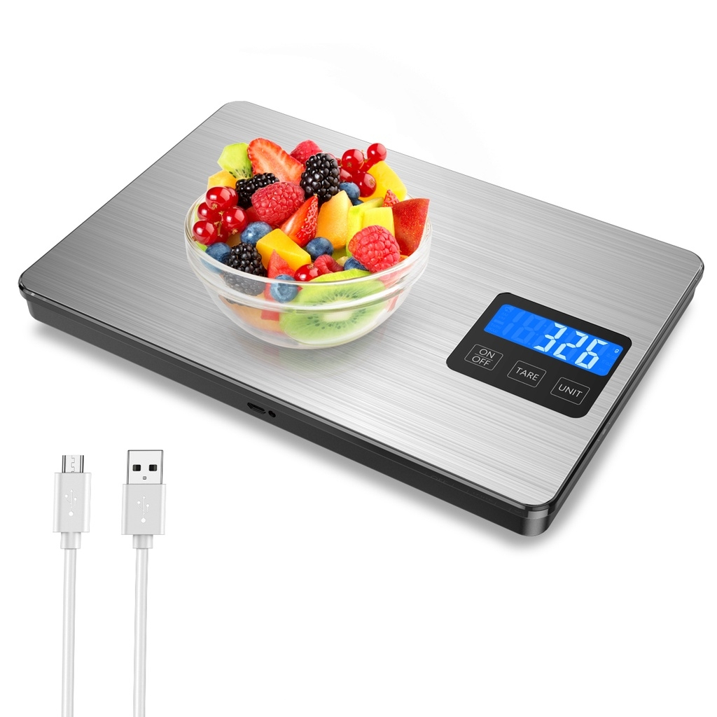 USB Rechargeable Glass Screen Digital Kitchen Scale Food Scale(3g-15kg ...