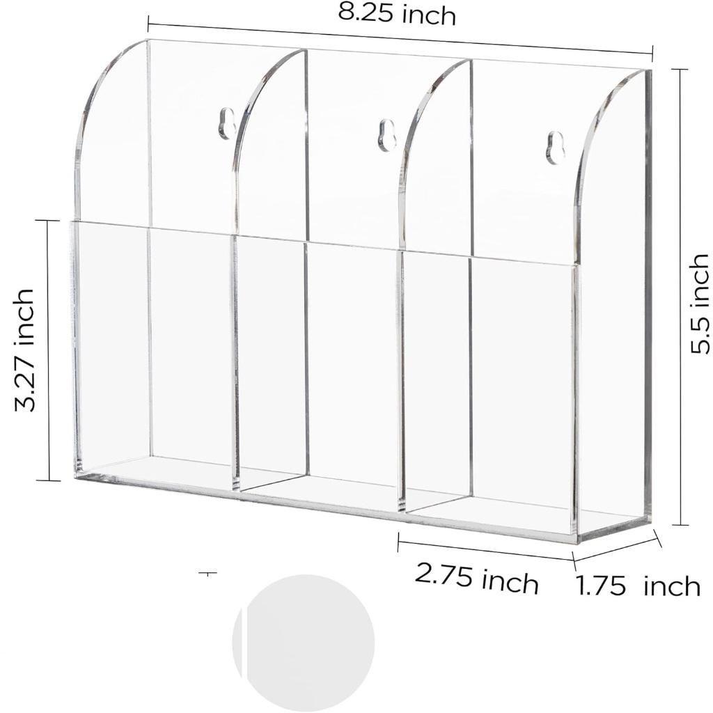 Acrylic Remote Holder Organizer, Clear TV Remote Control Holder Wall ...