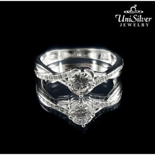 Unisilver 925 Sterling Silver Solitaire Stone Engagement Ring (RS558 ...