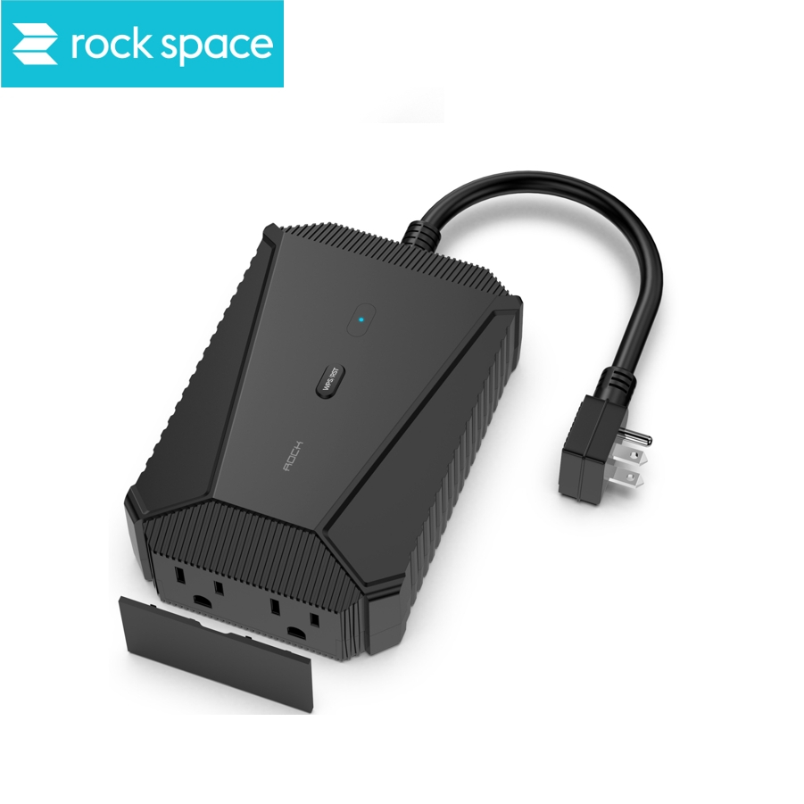 Rock Space Outdoor Smart Plug with Built-in Wi-Fi Range Extender PE1 ...