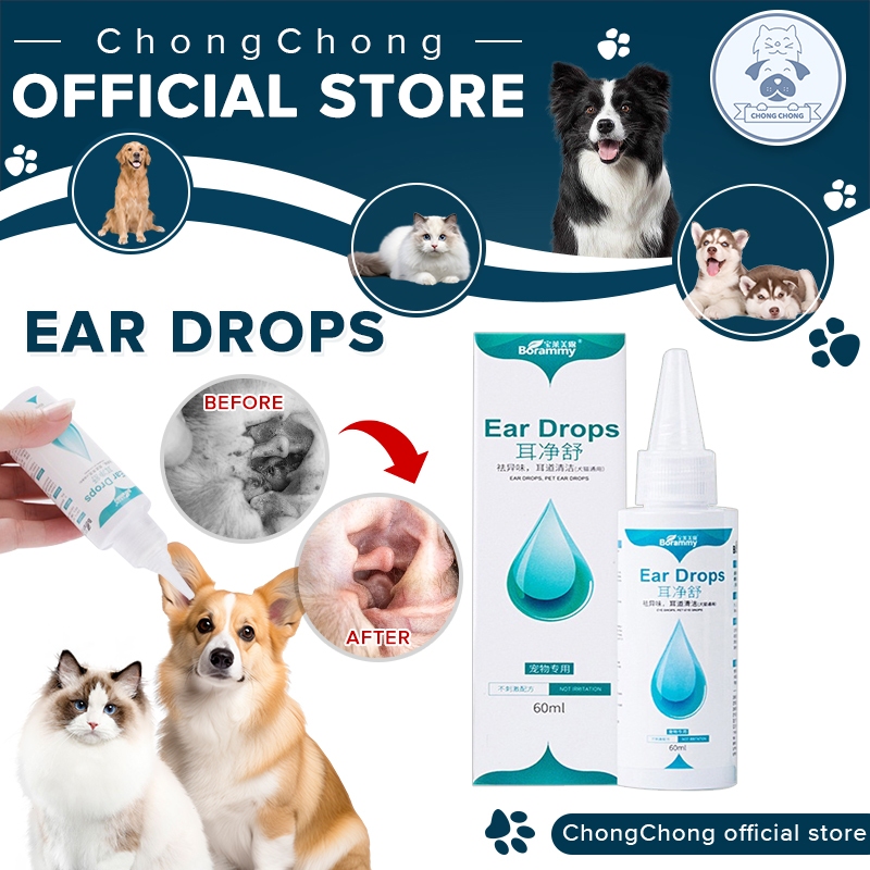 【60ml Pet Ear Mites Cleaner】Odor Removal Ear Drops Eye drops Infection ...