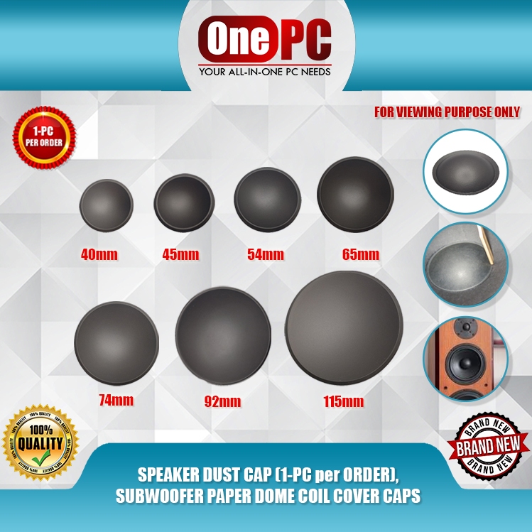 ONE PC SPEAKER DUST CAP (1-PC per ORDER), SUBWOOFER PAPER DOME COIL ...