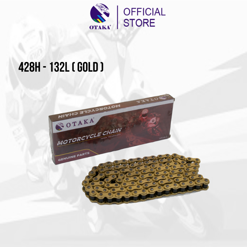 OTAKA Chains 428 428H-110L/120L/130L/132L Super Heavy Duty Plates Black ...