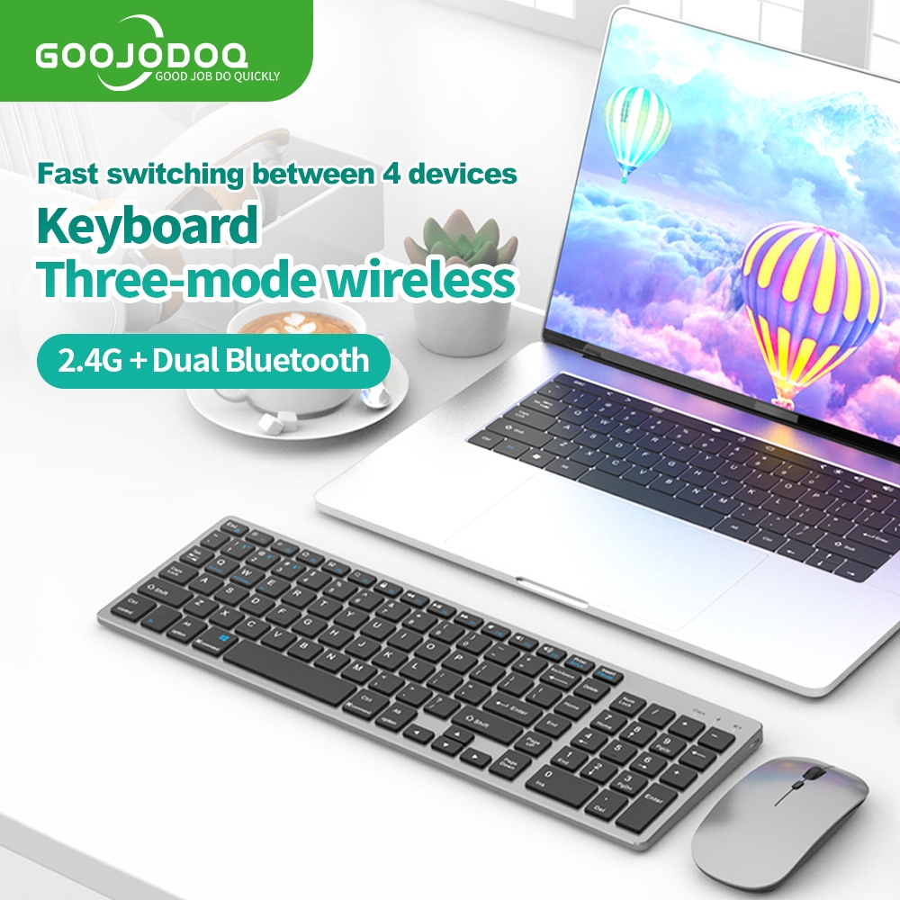 Goojodoq Wireless Bluetooth Keyboard with Number Pad and Mouse Numpad ...