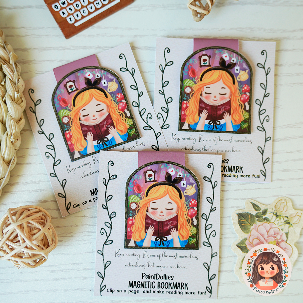 Cute magnetic bookmarks, wonderland theme bookmarks, BM005 | Shopee ...