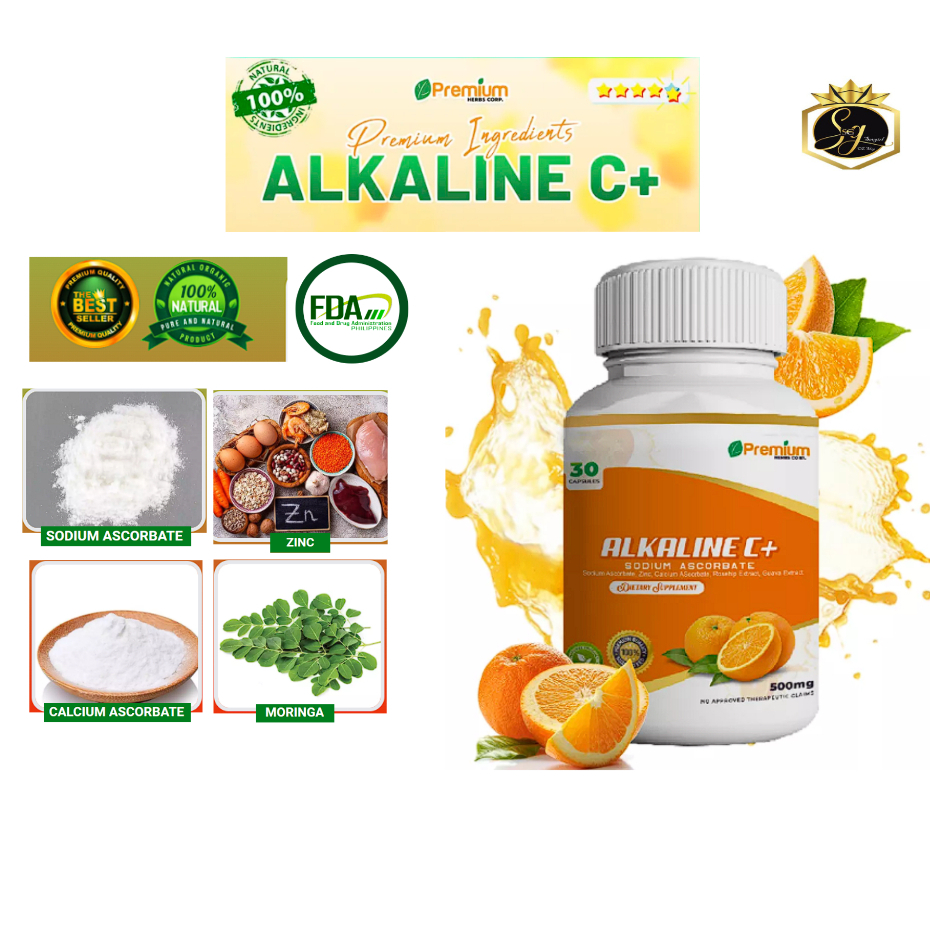 Premium Alkaline C (30Capsules) with Zinc Vitamin C, Non Acidic Vitamin ...