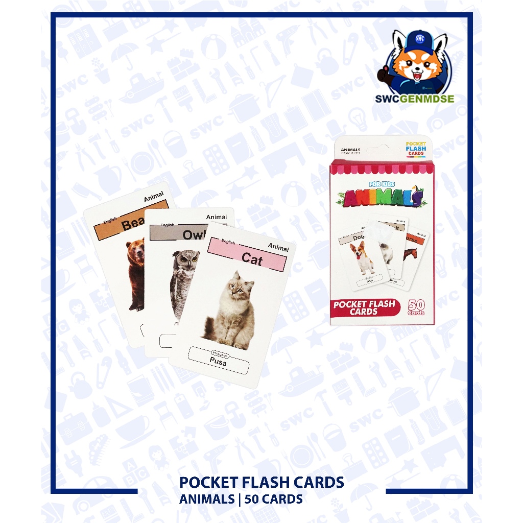 Pocket Flash Cards 50 PCS | Two Language Flash Cards (English+Tagalog ...