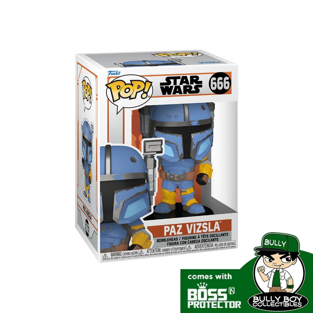 Funko Pop Star Wars - Mandalorian - Paz Vizsla 666 With Boss Protector ...