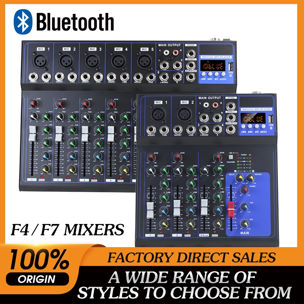 Propesyonal na Audio Mixer 7/4 channel subwoofer Mixer F7 / F4 USB ...