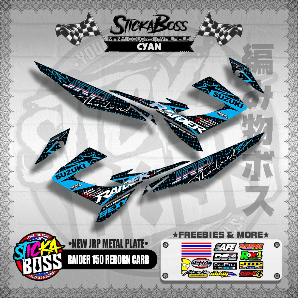 RAIDER 150 REBORN CARB DECALS ( NEW JRP METAL PLATE )【WITH FREEBIES ...