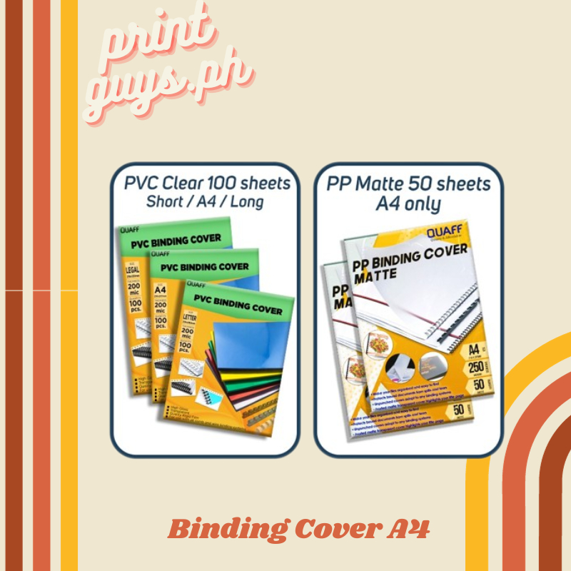 QUAFF Transparent/Frosted Matte PVC Binding Cover 200-250 Microns (50-100 sheets / pack ...