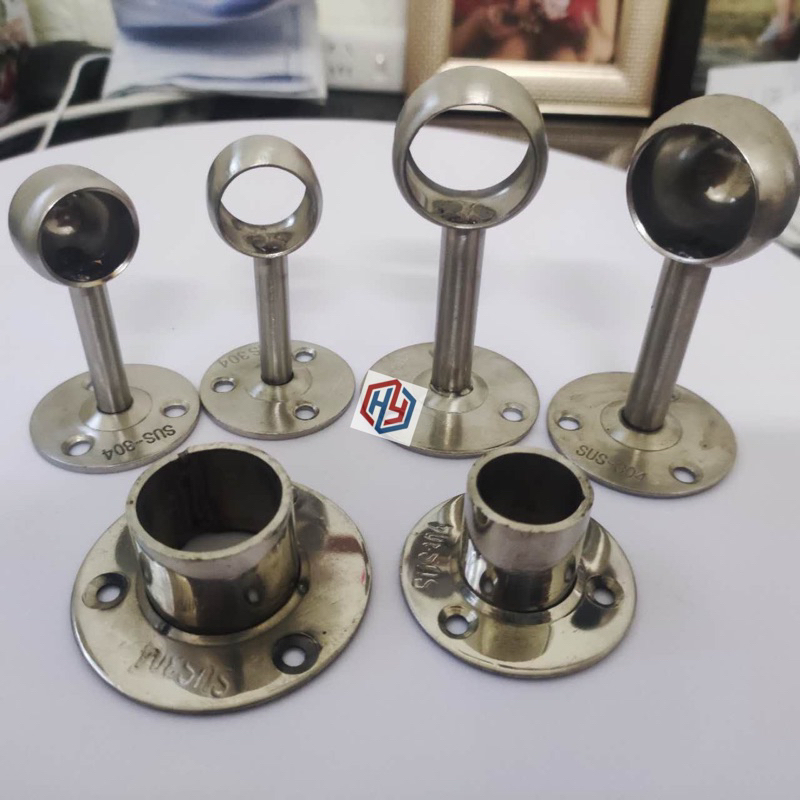 T304 Stainless Thick Curtain Rod Holder/Center Post,End Post,Flanges ...