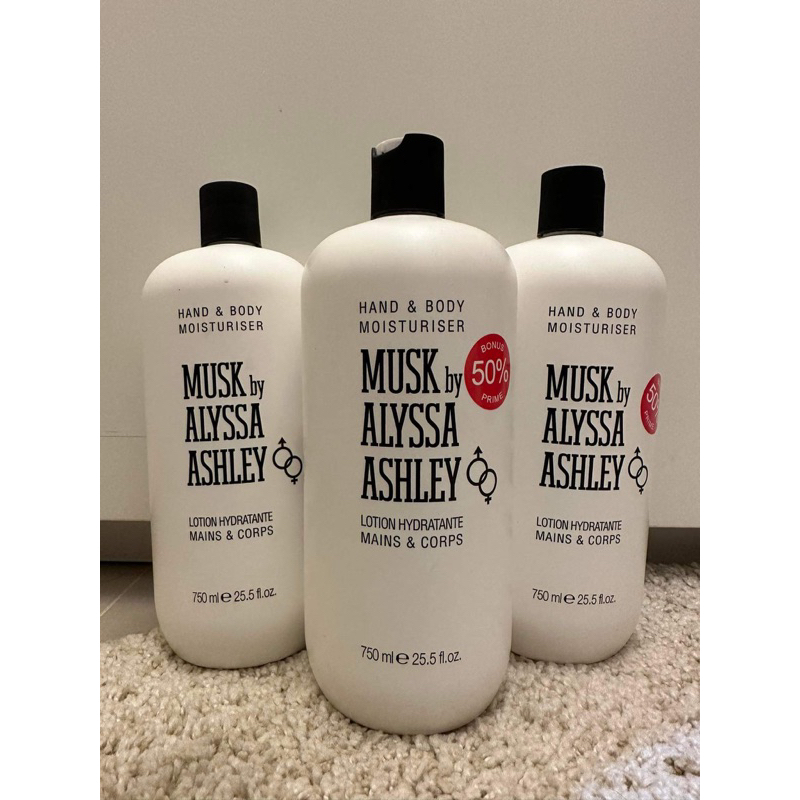 Hand & Body Moisturiser MUSK BY ALYSSA ASHLEY 750mL (Black & White ...
