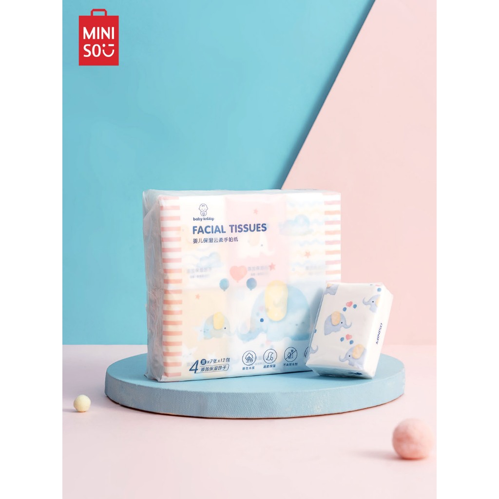 MINISO Baby Holiday Ultra Soft Facial Tissues 12 Packs | Shopee Philippines