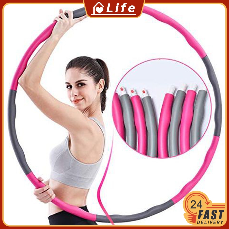 8-Section Foam Plastic Hula Hoop Fitness Belly Tuck Vest Line Removable ...
