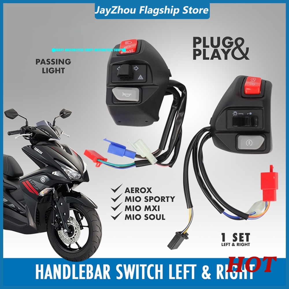 AEROX Domino Handle Switch With Hazard Light Switch For Aerox / MIO ...