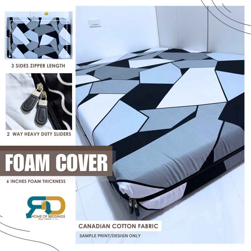 FOAM COVER 3SIDES ZIPPER LONG-(6” Foam Thickness) | Shopee Philippines