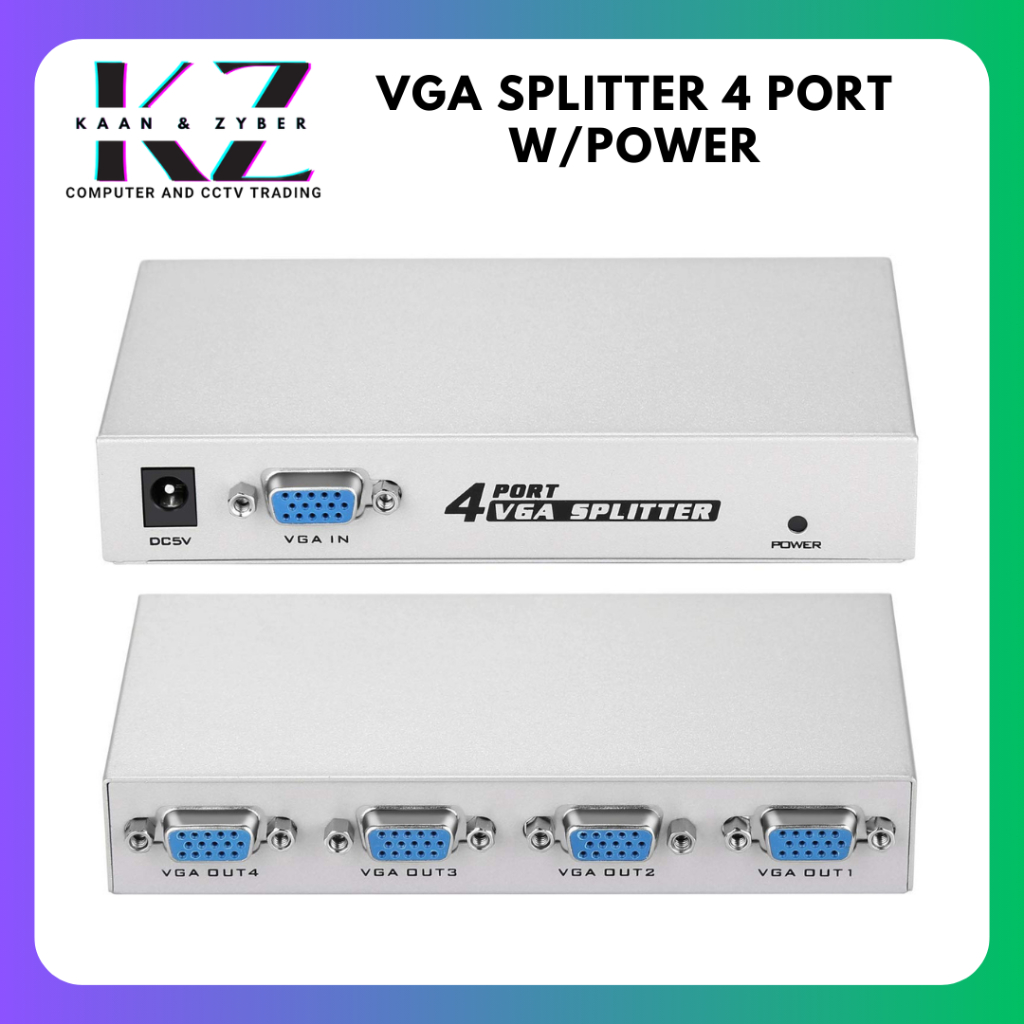 VGA SPLITTER 4 PORT W/POWER | Shopee Philippines